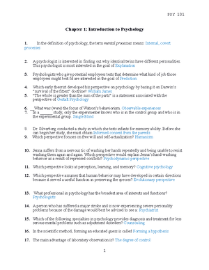 PSY 101 Psychological Foundations - 1 Psychological Foundations Why It ...