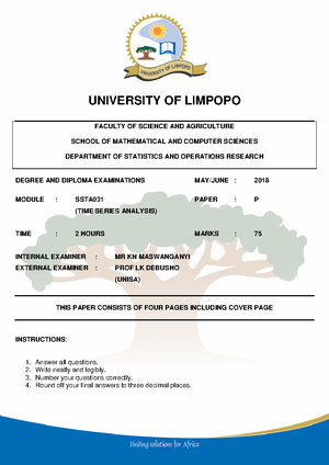 TEST 1 MEMO - Test 1 memo 2021 - UNIVERSITY OF LIMPOPO MEMORANDUM TEST ...