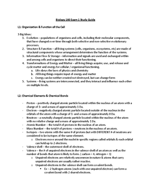 Biology 150 Exam 2 Study Guide - Bio150, Keck, Spring 2018 –Exam 2 ...