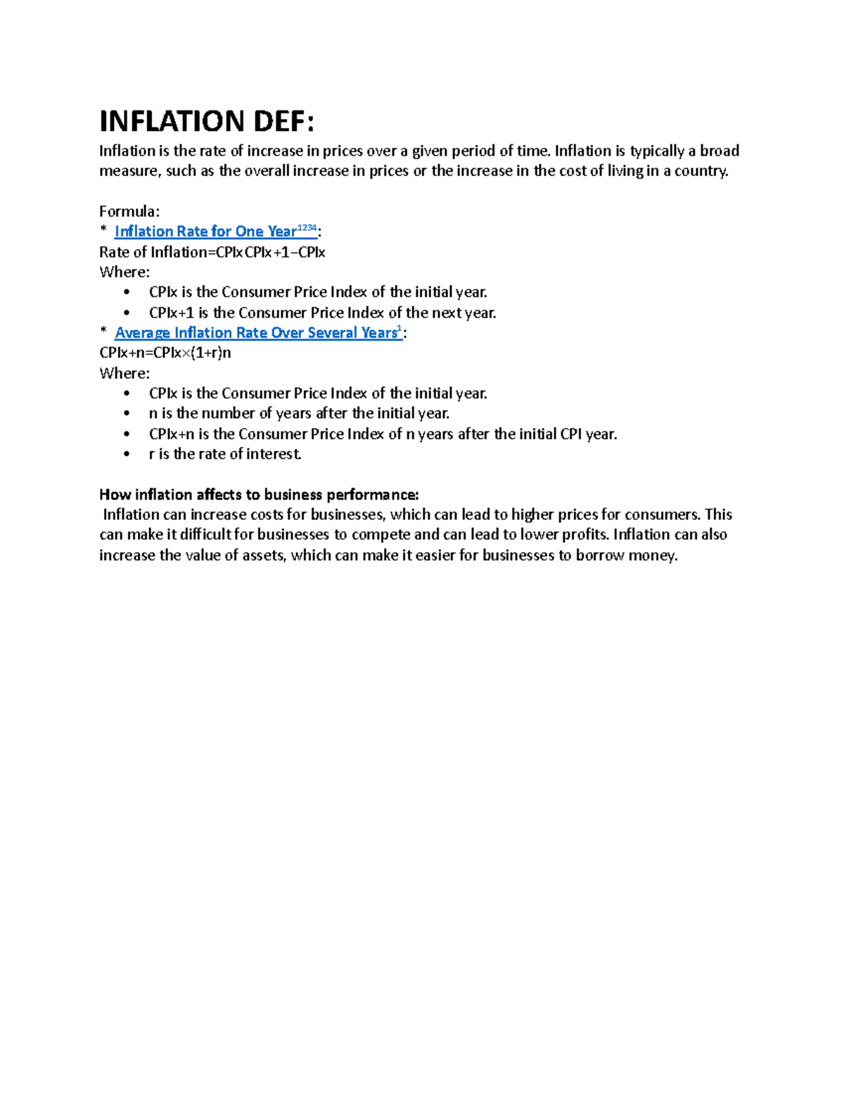 Inflation-DEF - rẹg - INFLATION DEF: Inflation is the rate of increase ...