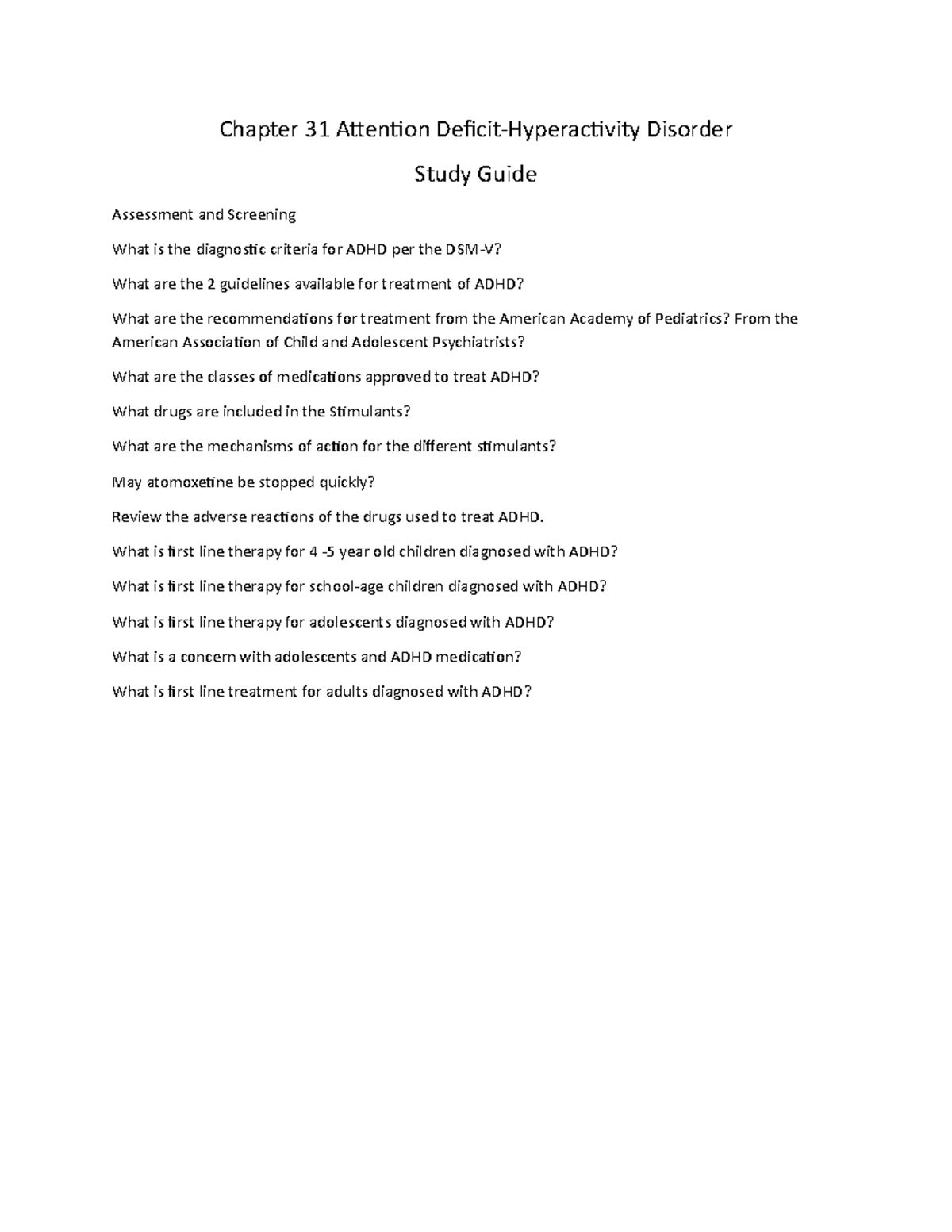 Chapter 31 Attention Deficit - Chapter 31 Attention Deficit ...