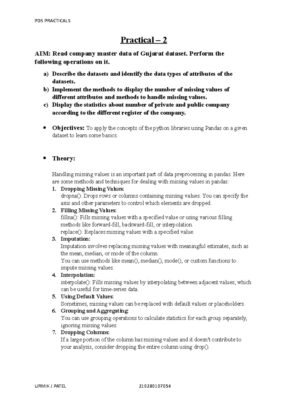 P2-P7 - GTU - Practical – 2 AIM: Read company master data of Gujarat ...