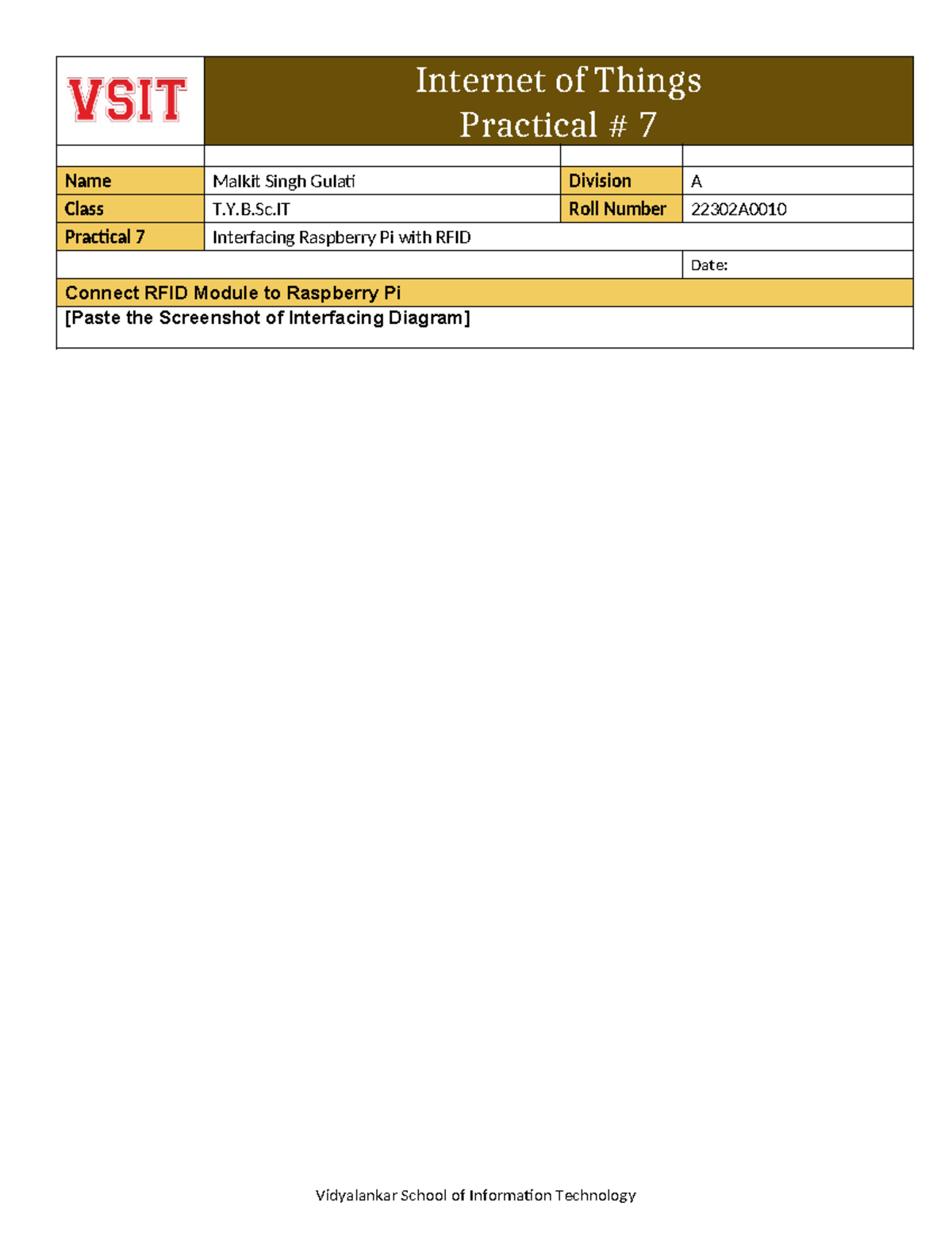 Io T Practical 7 Worksheet-1 - Computer engineering - Internet of ...