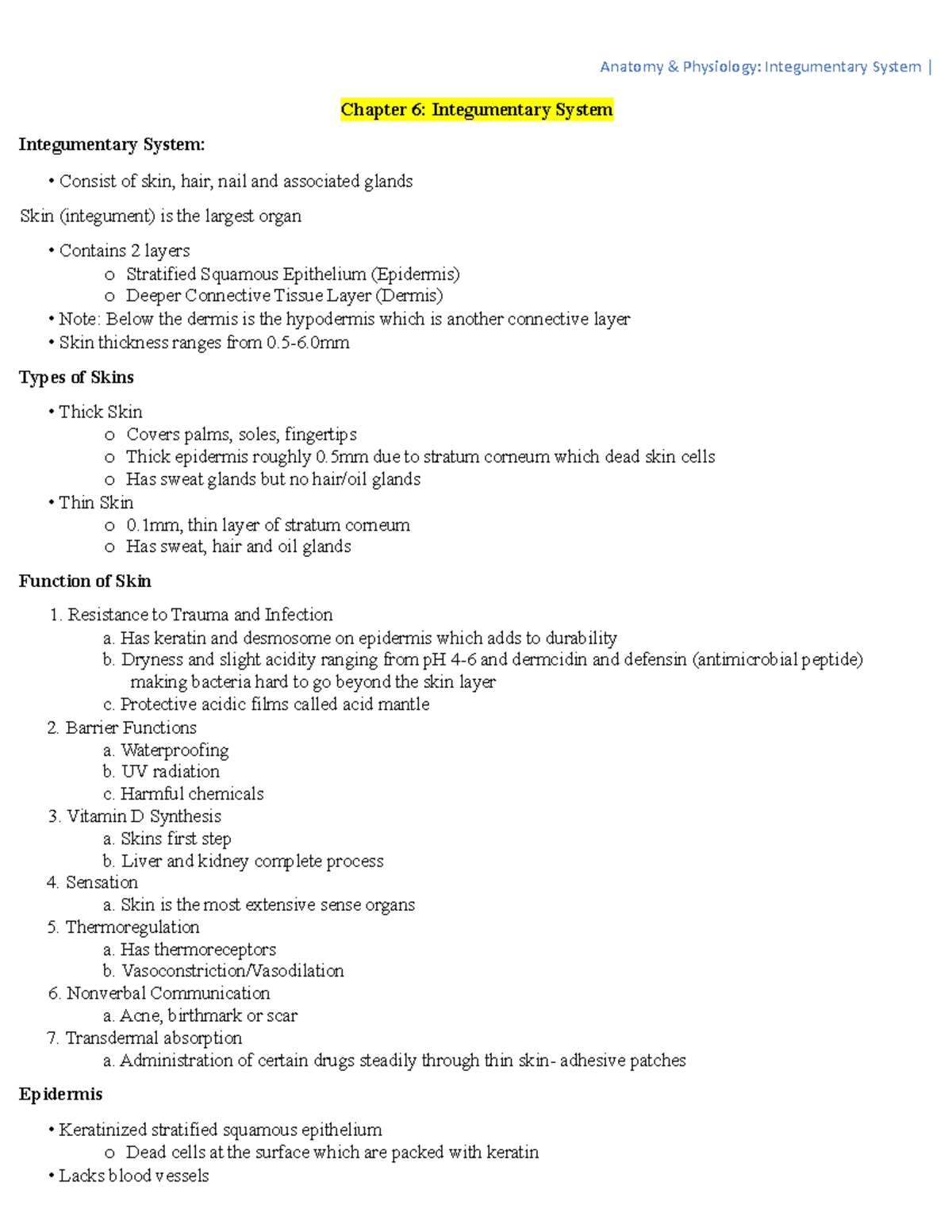 AP Chapter 6 Integumentary System - Anatomy & Physiology: Integumentary ...
