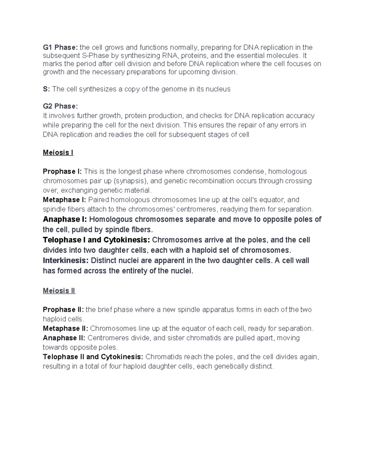 BSC2010 Cell Cycle - G1 Phase: the cell grows and functions normally ...