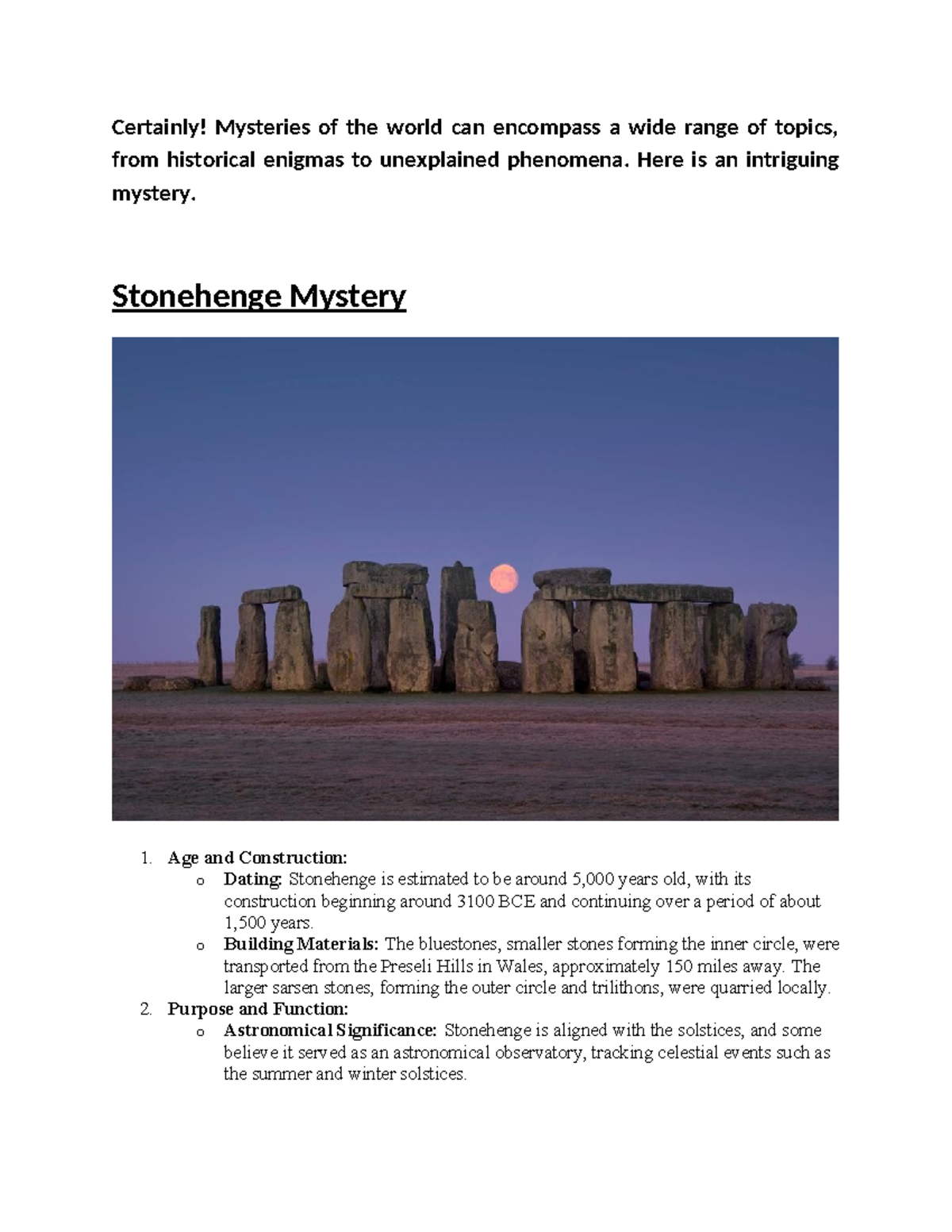 2.Muhammad Noman Assignment KU Stonehenge Mystery - Certainly ...