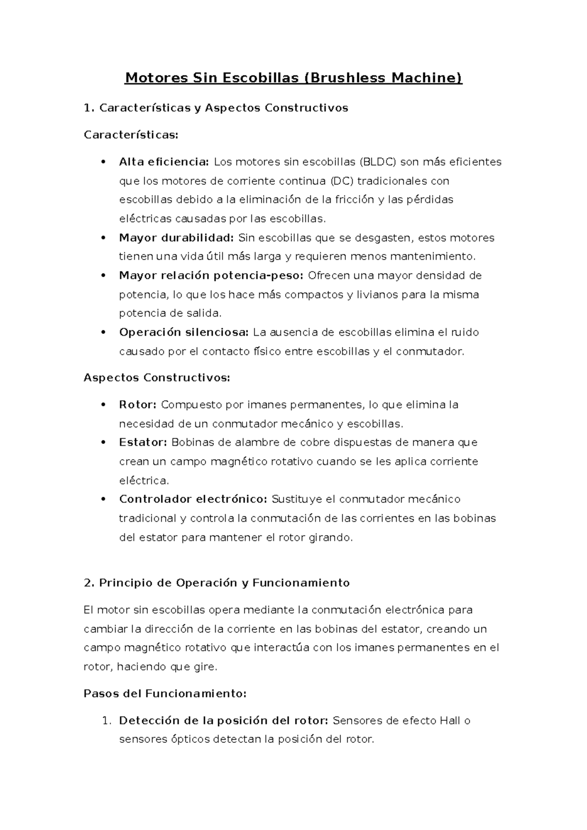 1ER Trabajo DE Investigación DE Máquinas Eléctricas Estáticas Y Rotativas - Motores Sin ...