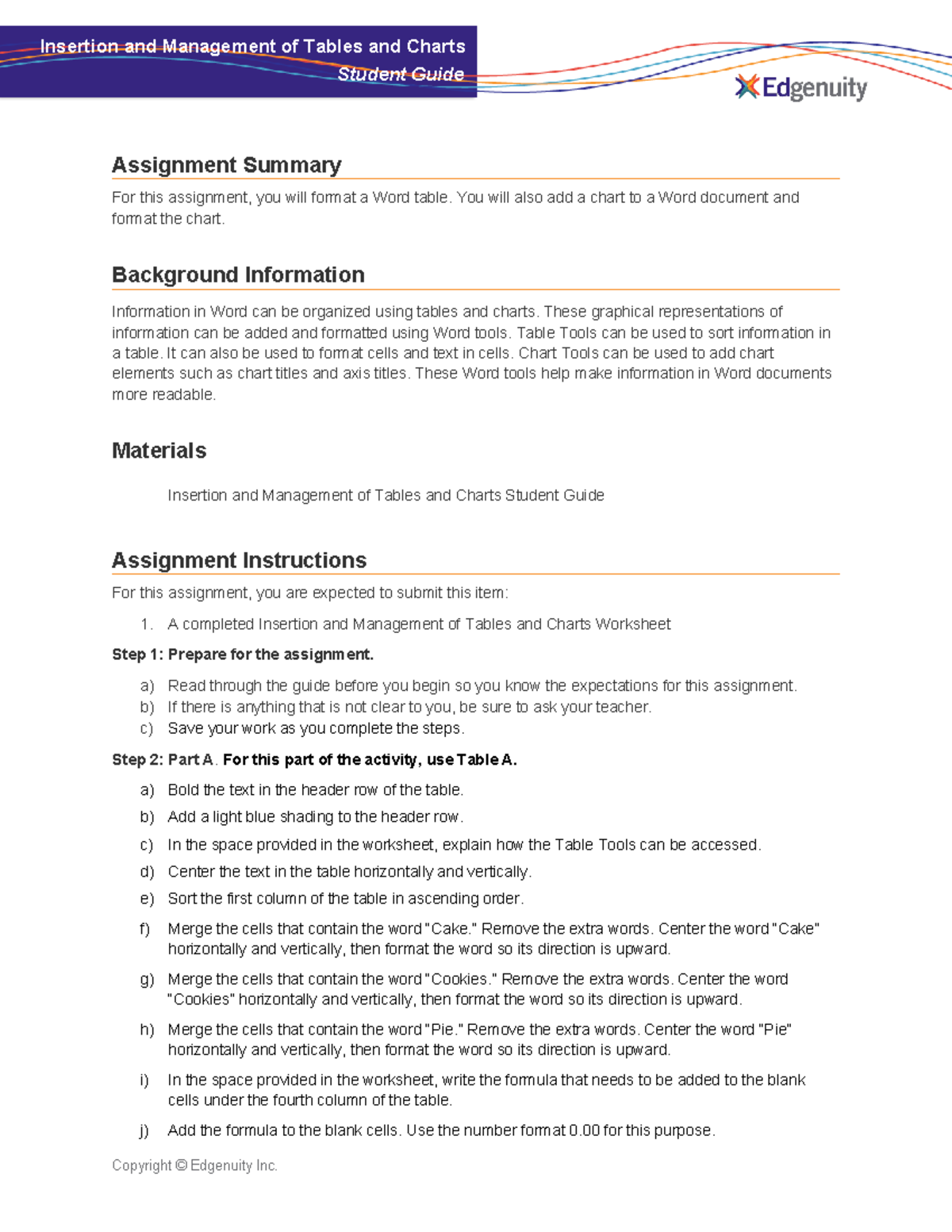 Hands-on Assignment-Insertion and Management of Tables and Charts ...