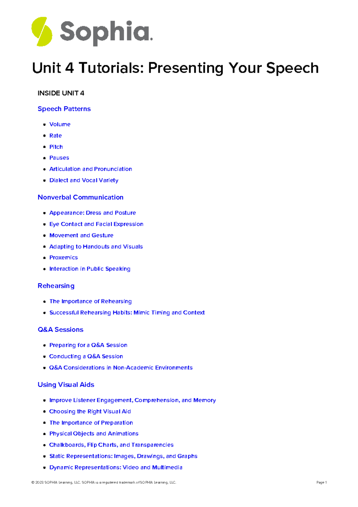 Unit 4 tutorials presenting your speech - Unit 4 Tutorials: Presenting Your Speech INSIDE UNIT 4 ...