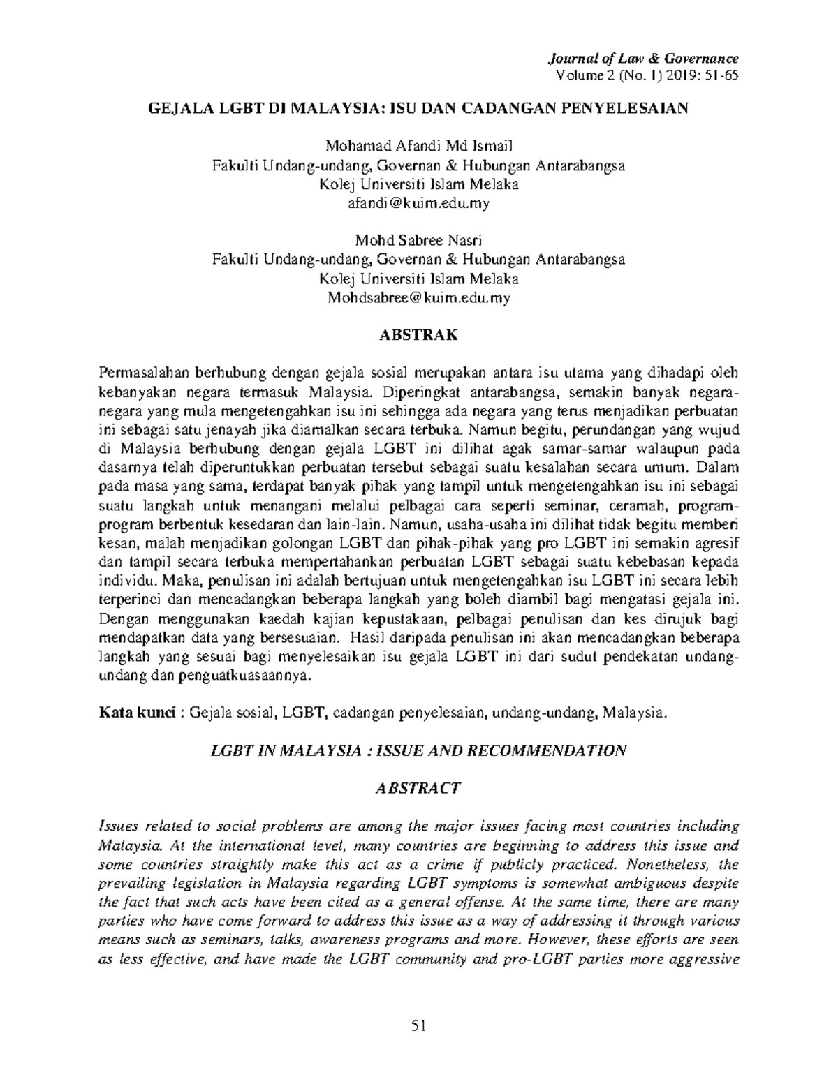 LGBT1 - Lgbt punca dan penyelesaiannya - Journal of Law & Governance ...