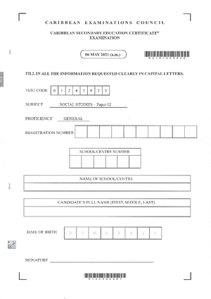 Inti Sci June 2017 P2 - The documents attached are CSEC past papers for ...