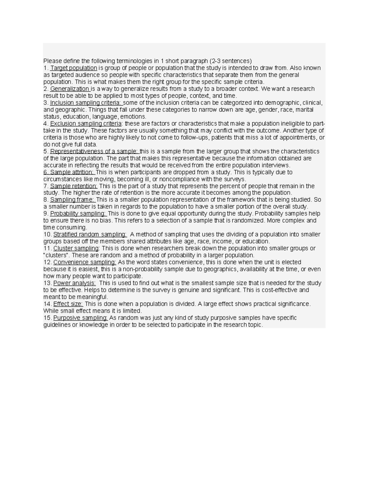 Assignment 3 Research - Please define the following terminologies in 1 short paragraph (2-3 ...