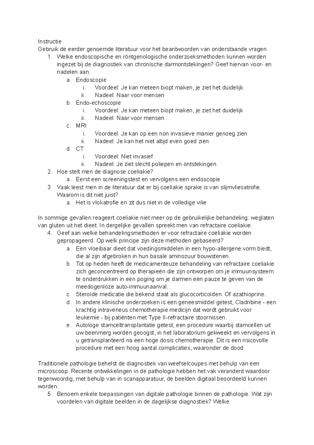 Pathofysiologie ZS 4.3 Ontstekingen - Instructie Gebruik de eerder ...