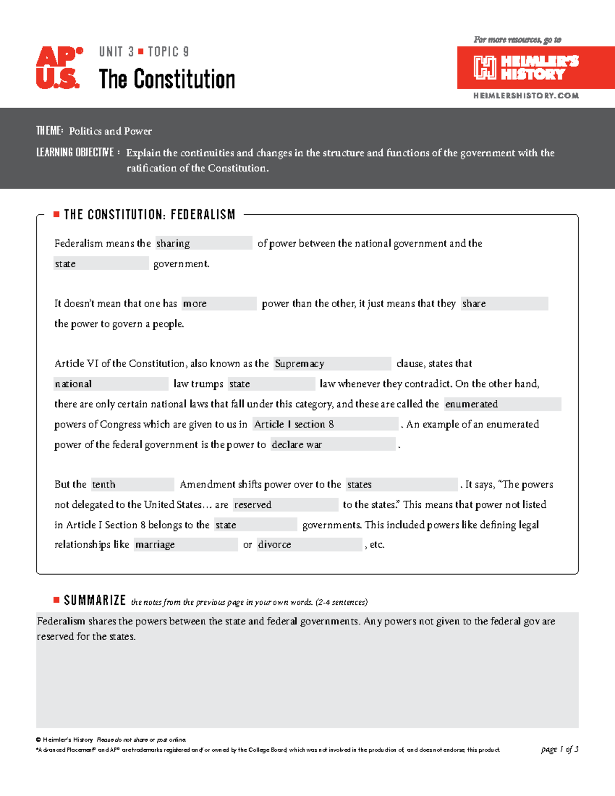 Apush Topic 3.9 Review Notes-1 - For more resources, go to H E I M L E ...