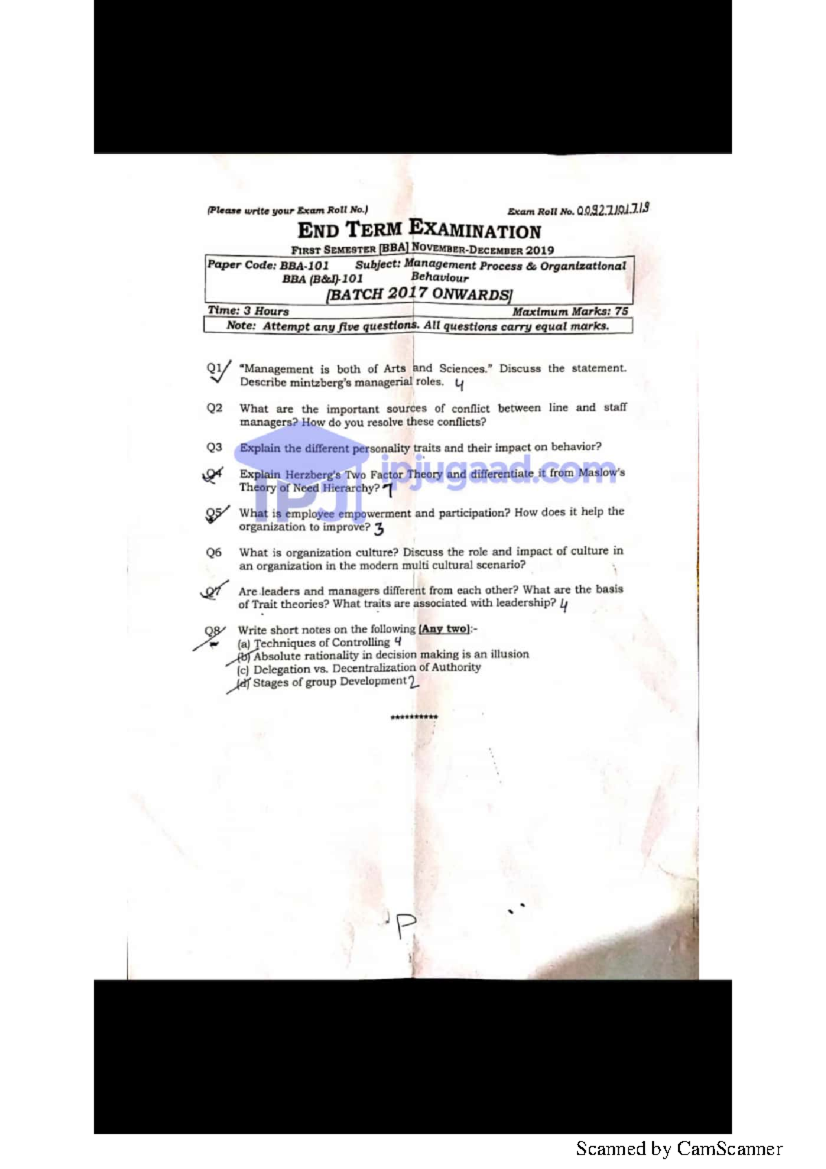 MPOB 1 2011-19 - Notes and practice material - BBA - Studocu