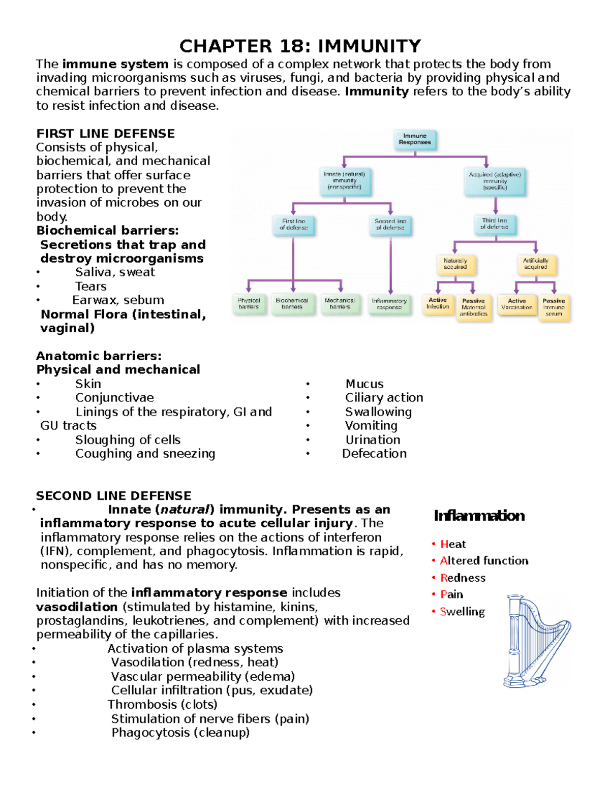 Notes: care of the patient with immunological dysfunction - CHAPTER 18 ...