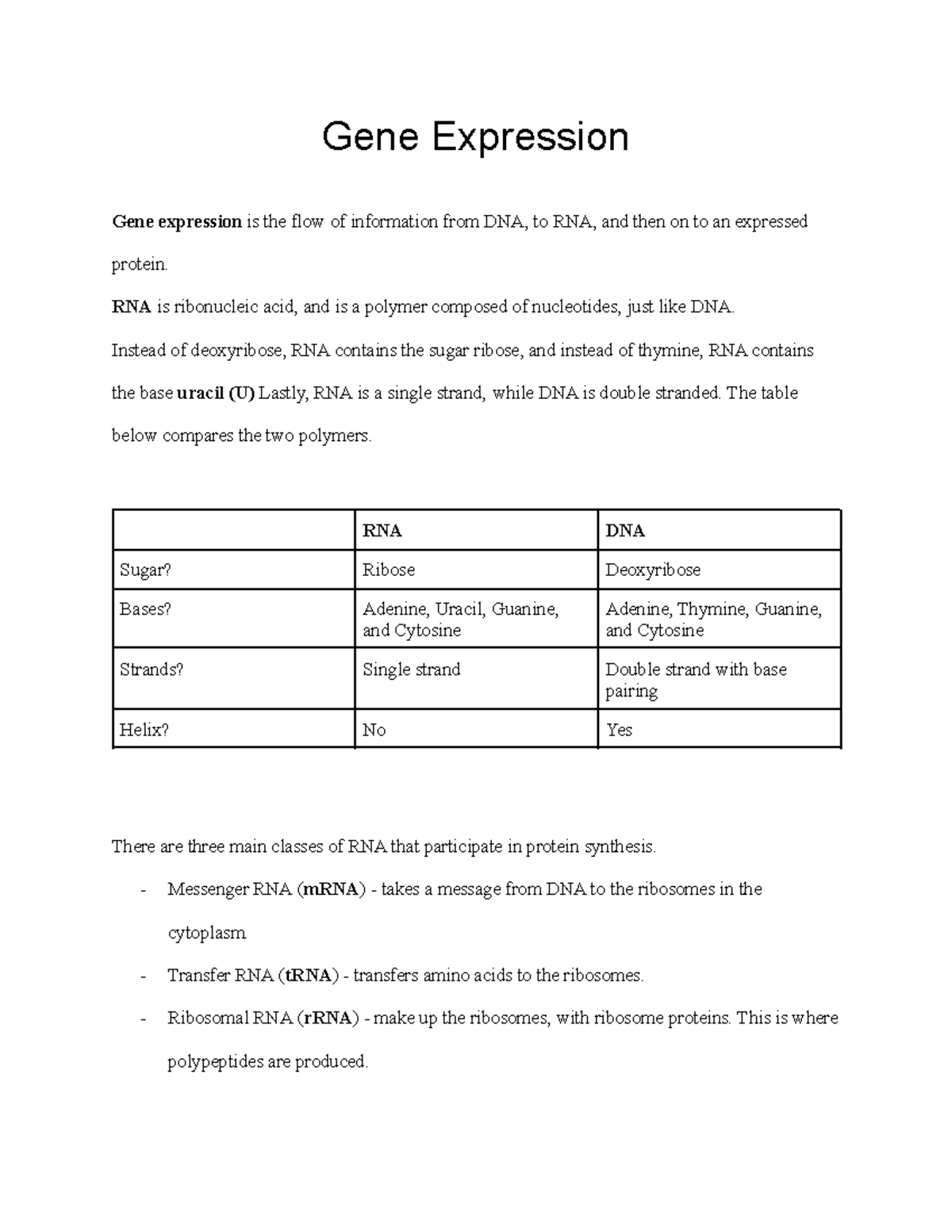 Gene Expression - BSC 110 Lecture taught by Dr. McCombs that explains ...