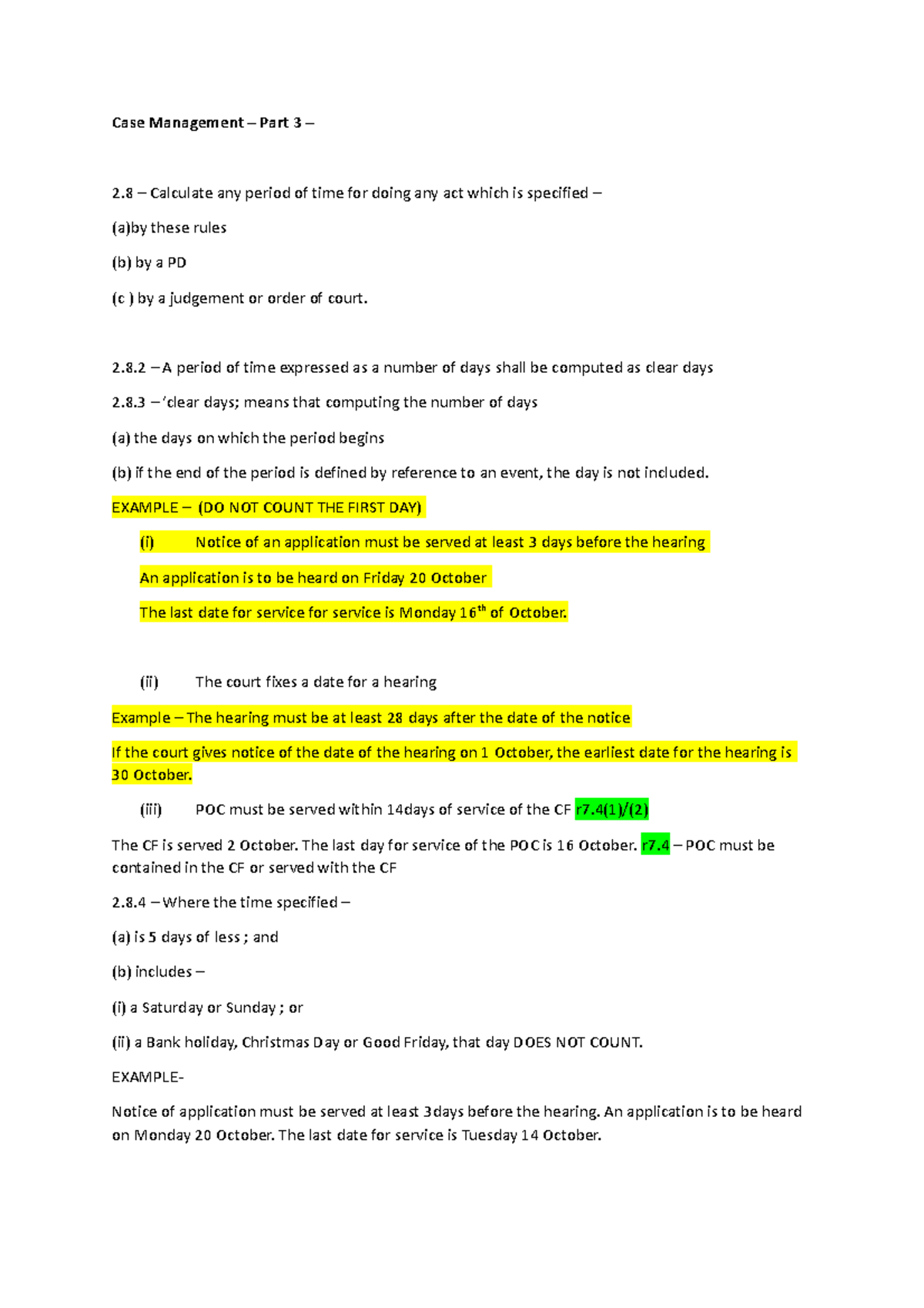 Part 3 - case management - BPP - Studocu