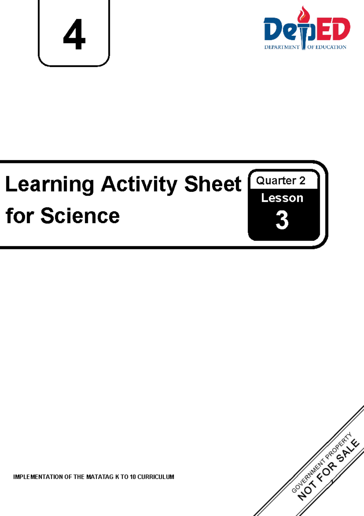 Scied-translation-check-LP - 4 Learning Activity Sheet for Science ...