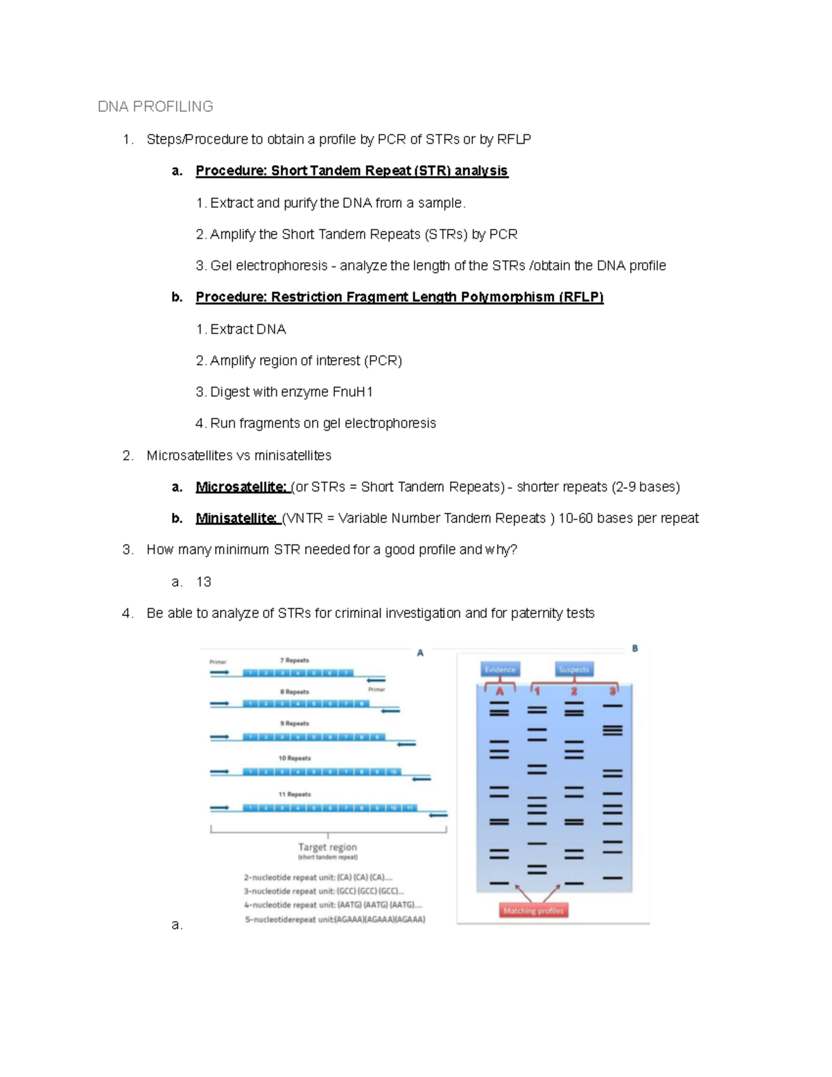 Bio lab dna profiling - DNA PROFILING Steps/Procedure to obtain a ...