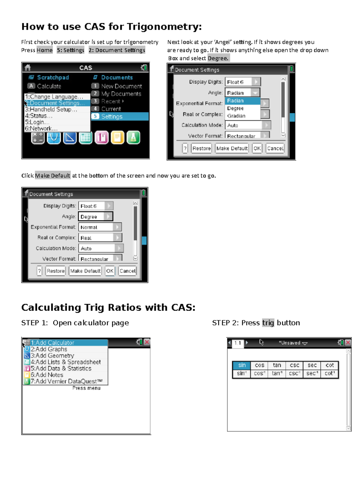 CAS Intro for Trig unit 3/4 for year 12 - How to use CAS for ...