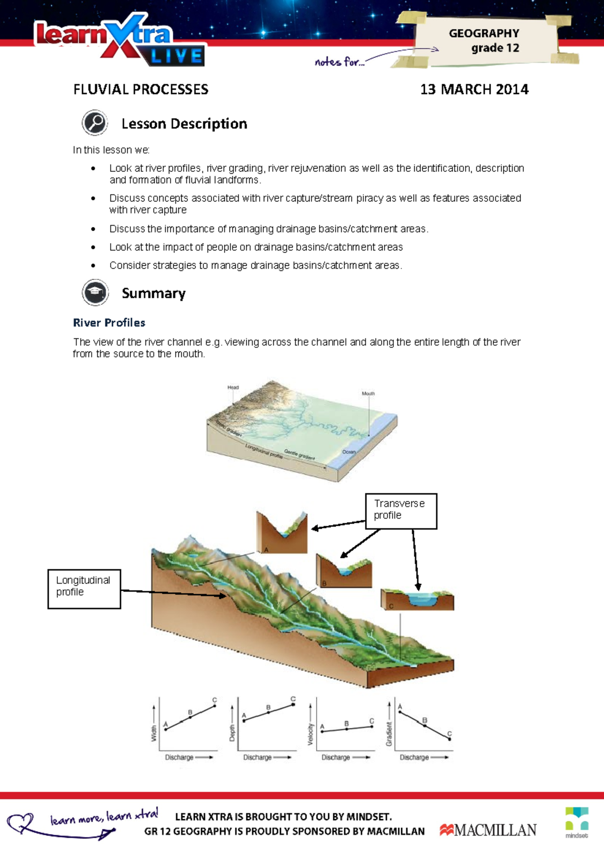 Fluvial-Processes - N/a - FLUVIAL PROCESSES 13 MARCH 2014 Lesson ...