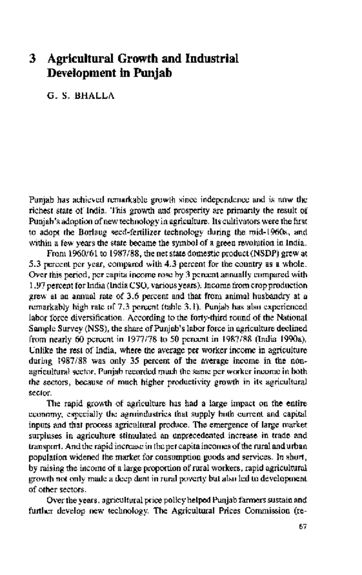 G S Bhalla Punjab - CONTEMPORARY INDIA - 3 Agricultural Growth and ...