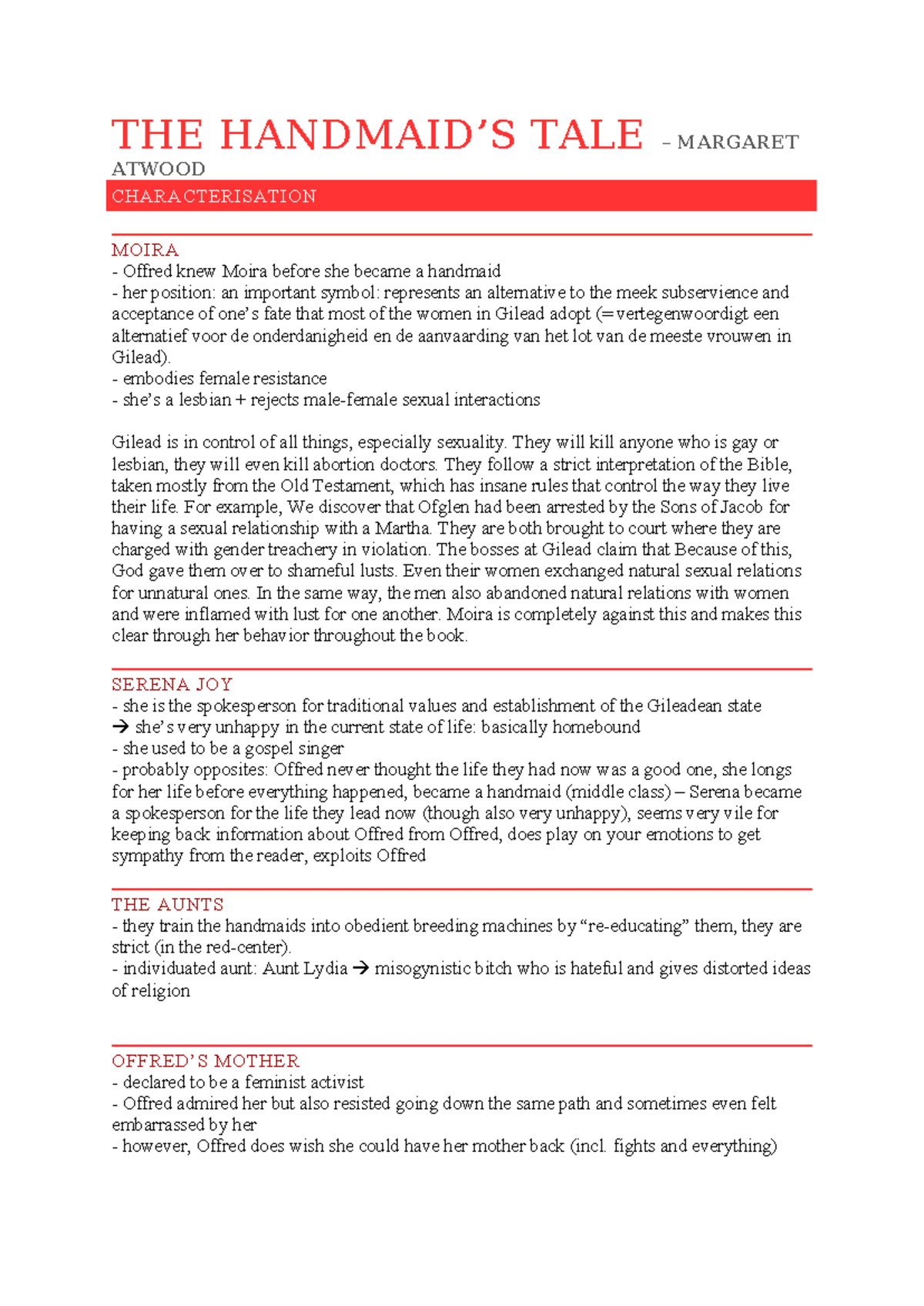 The handmaids tale - Summary Purposive communication - THE HANDMAID’S ...