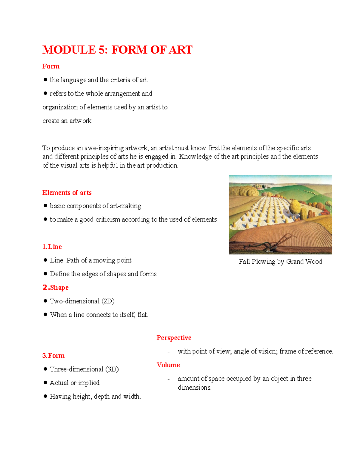 Finals Reviewer ART APP - MODULE 5: FORM OF ART Form ⚫ the language and ...