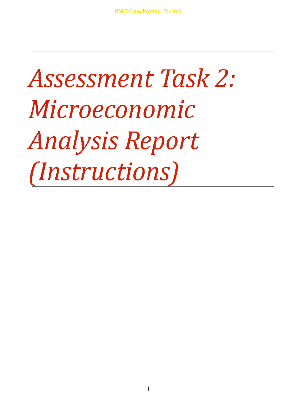 Sim Prices And Markets Assessment Task 2 Instructions Rmit Classification Trusted 1