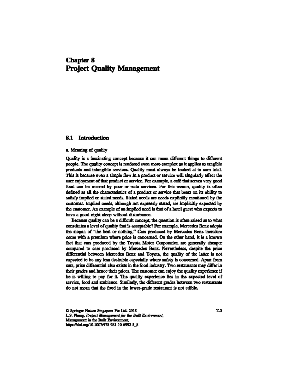 Chapter 8 Project Quality Management - PM5101 - NUS - Studocu