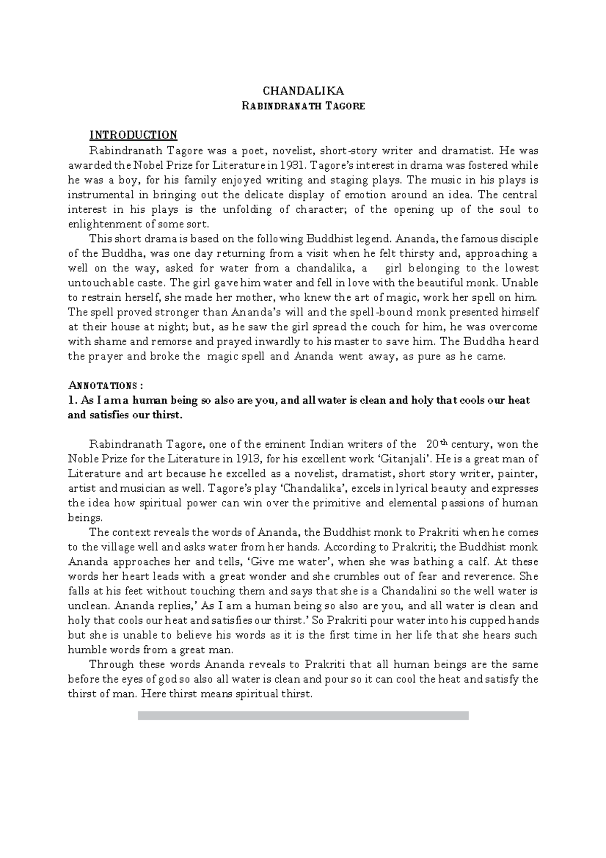 Chandalika - indian writing - CHANDALIKA RABINDRANATH TAGORE ...