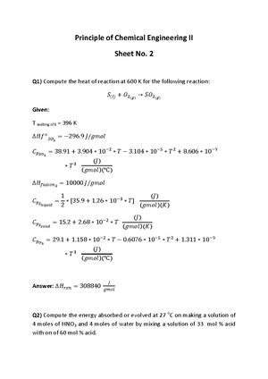 Principle Of Chemical Engineering II - Lecture-01 - A - Text book ...