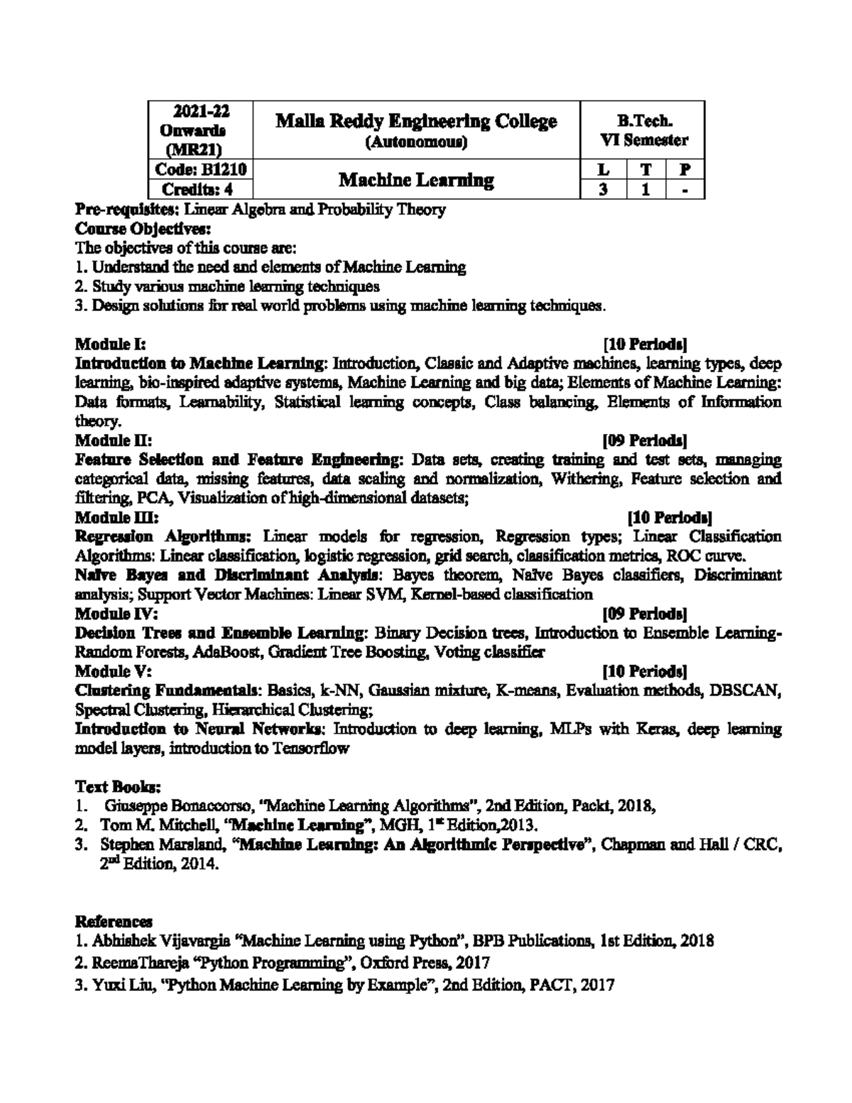 Ml syllabus - DFDD - Computer Science SL - Studocu