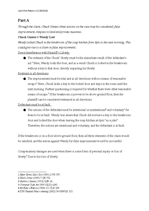 LLB102 - QUT - Torts Law - Studocu