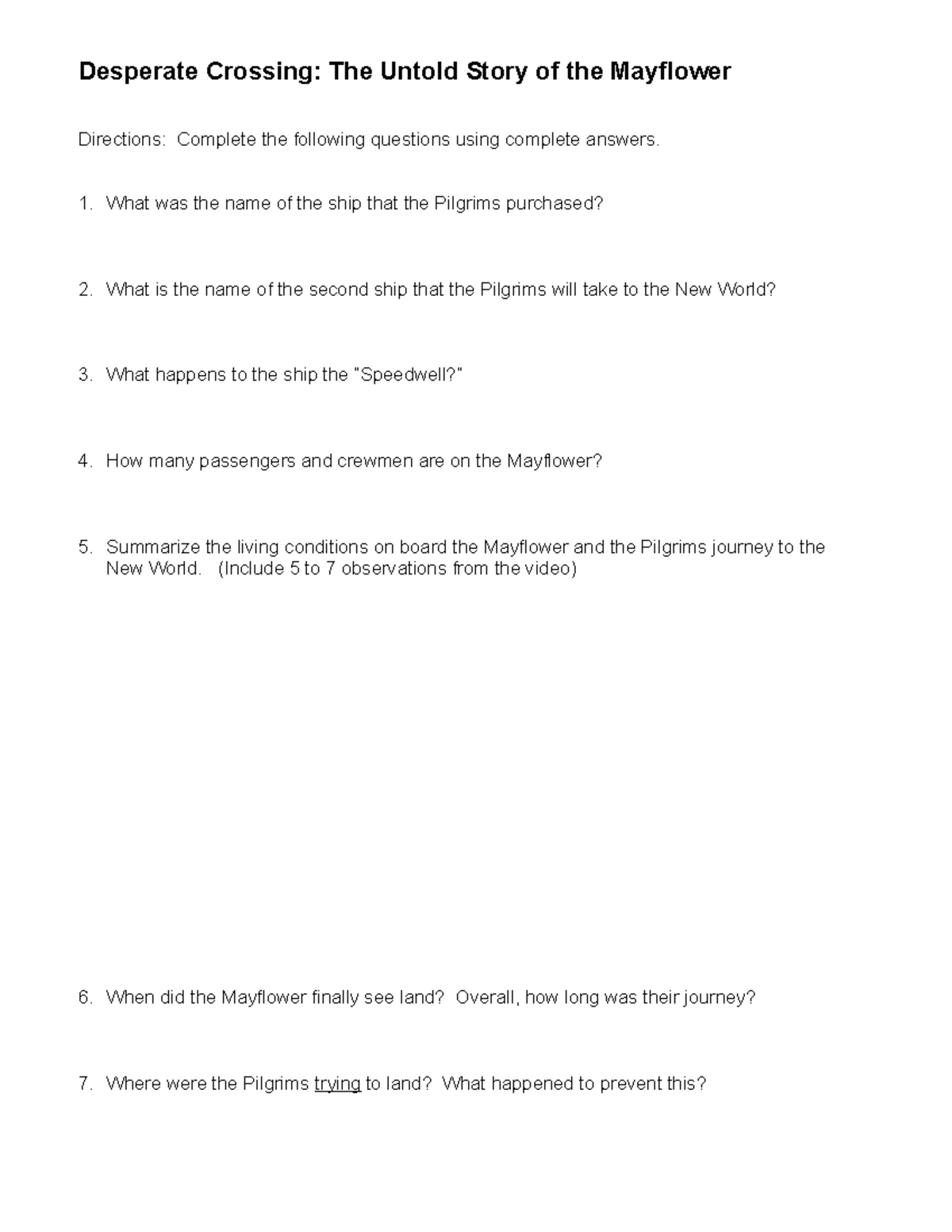 Video Desperate Crossing Mayflower 17 - Desperate Crossing: The Untold ...