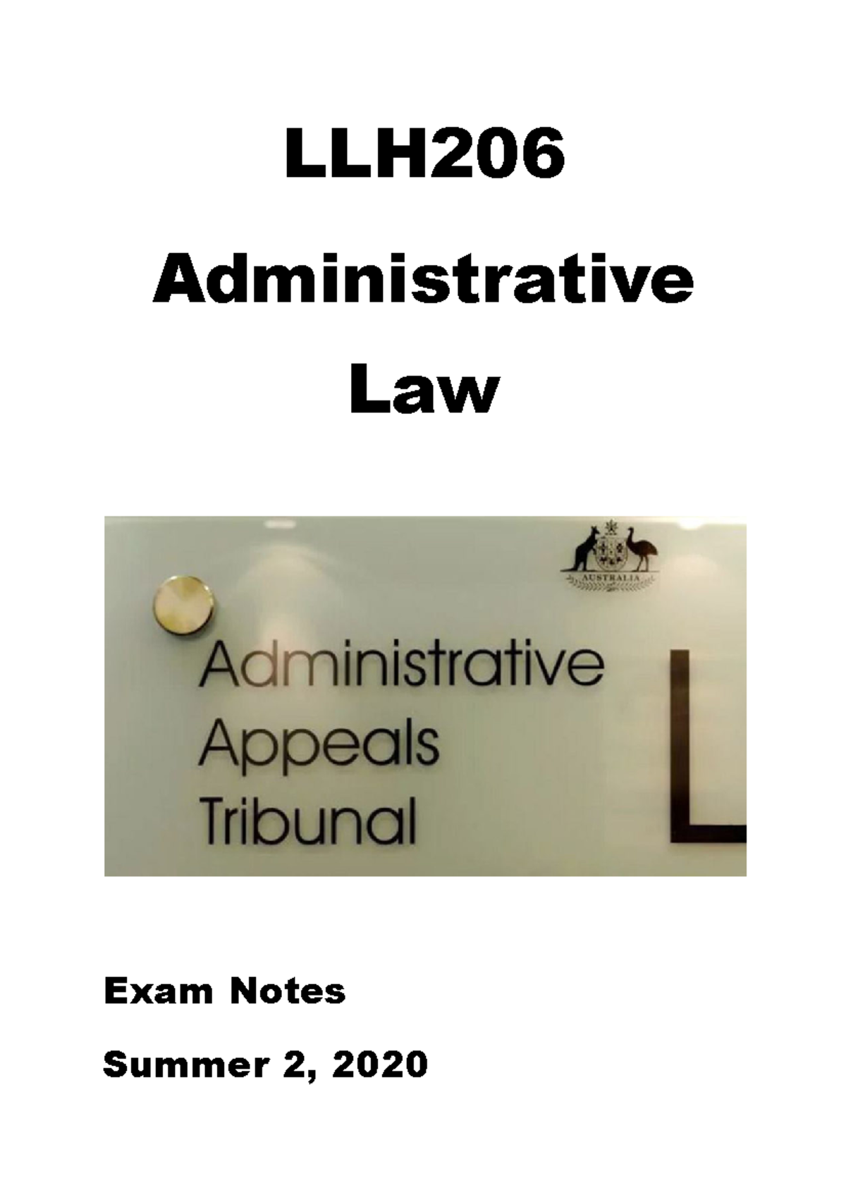 LLH206 Exam Notes Sum 20/21 - LLH206 - QUT - Studocu