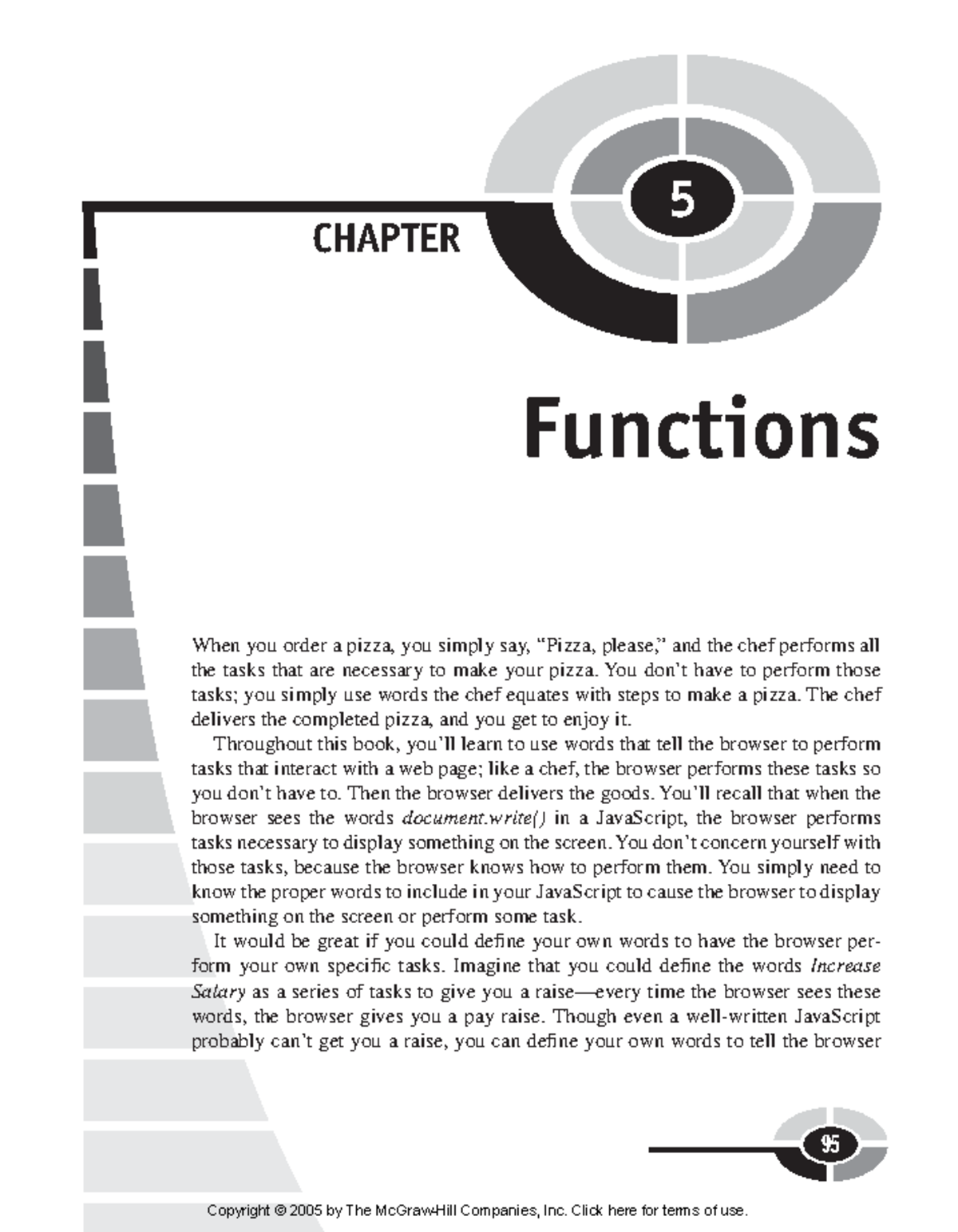 Functions - 95 CHAPTER 5 Functions When you order a pizza, you simply ...