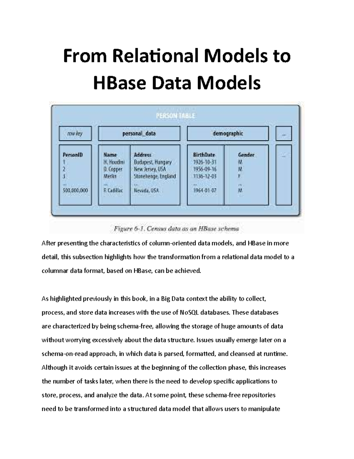From Relational Models to HBase Data Models - From Relational Models to HBase Data Models After ...