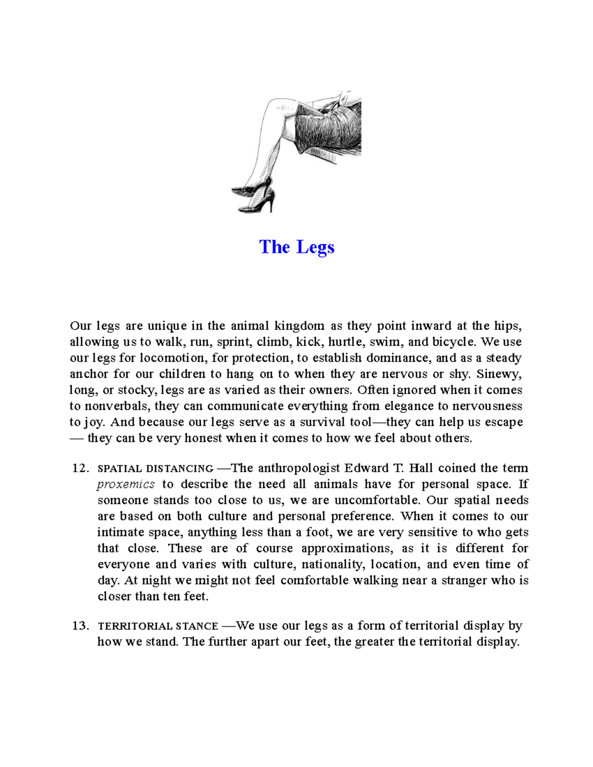 The Legs - The Dictionary of Body Language in Criminology - The Legs ...
