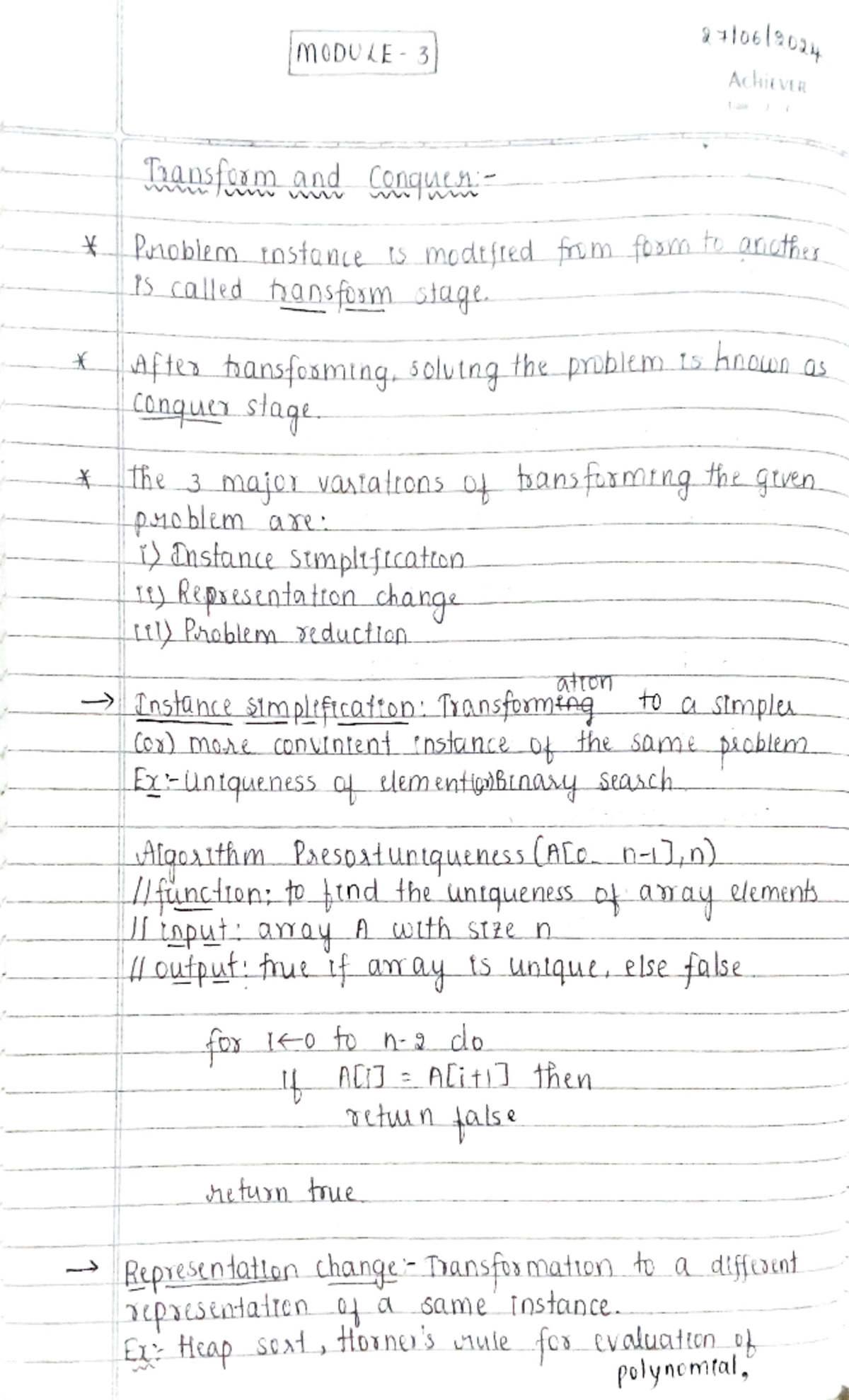 Written ADA Module 3 - Ntg - MODULE 3 Achiever Date Transform and ...