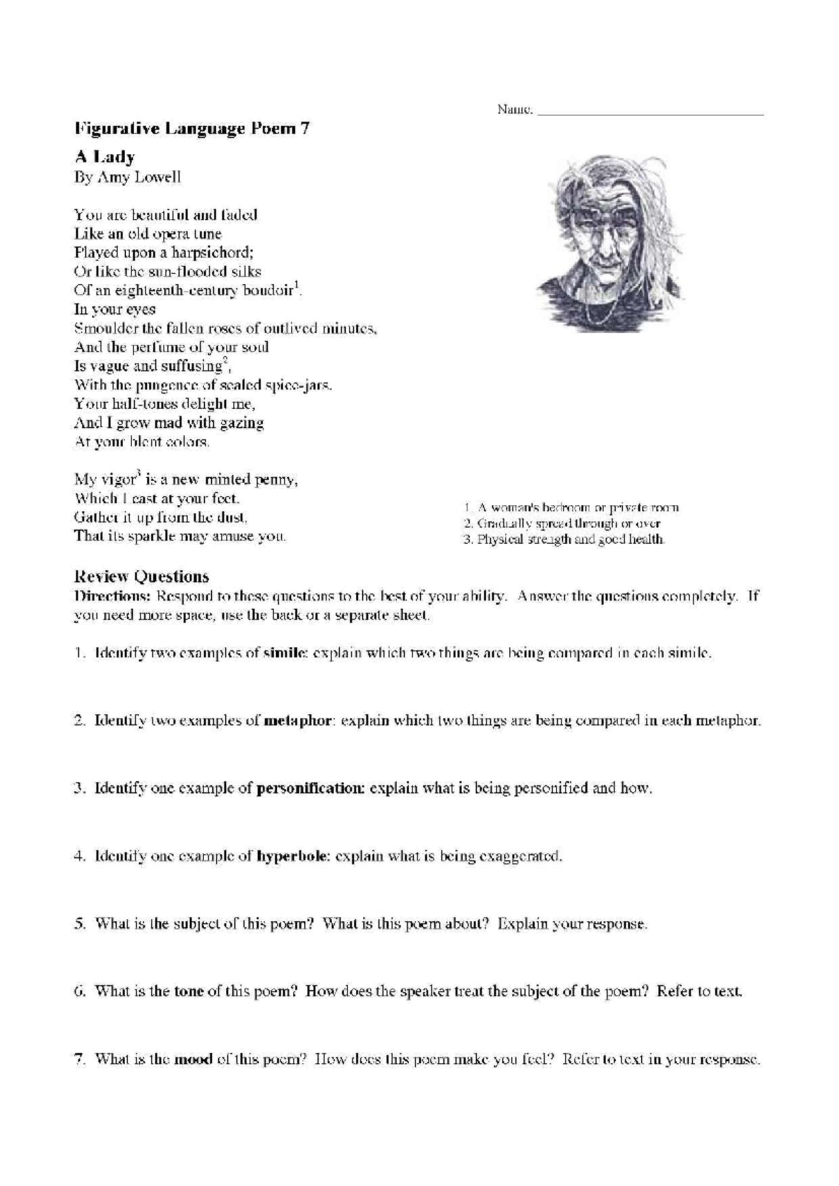 Figurative language poem 07 01 - Name: Figurative Language Poem 7 A ...