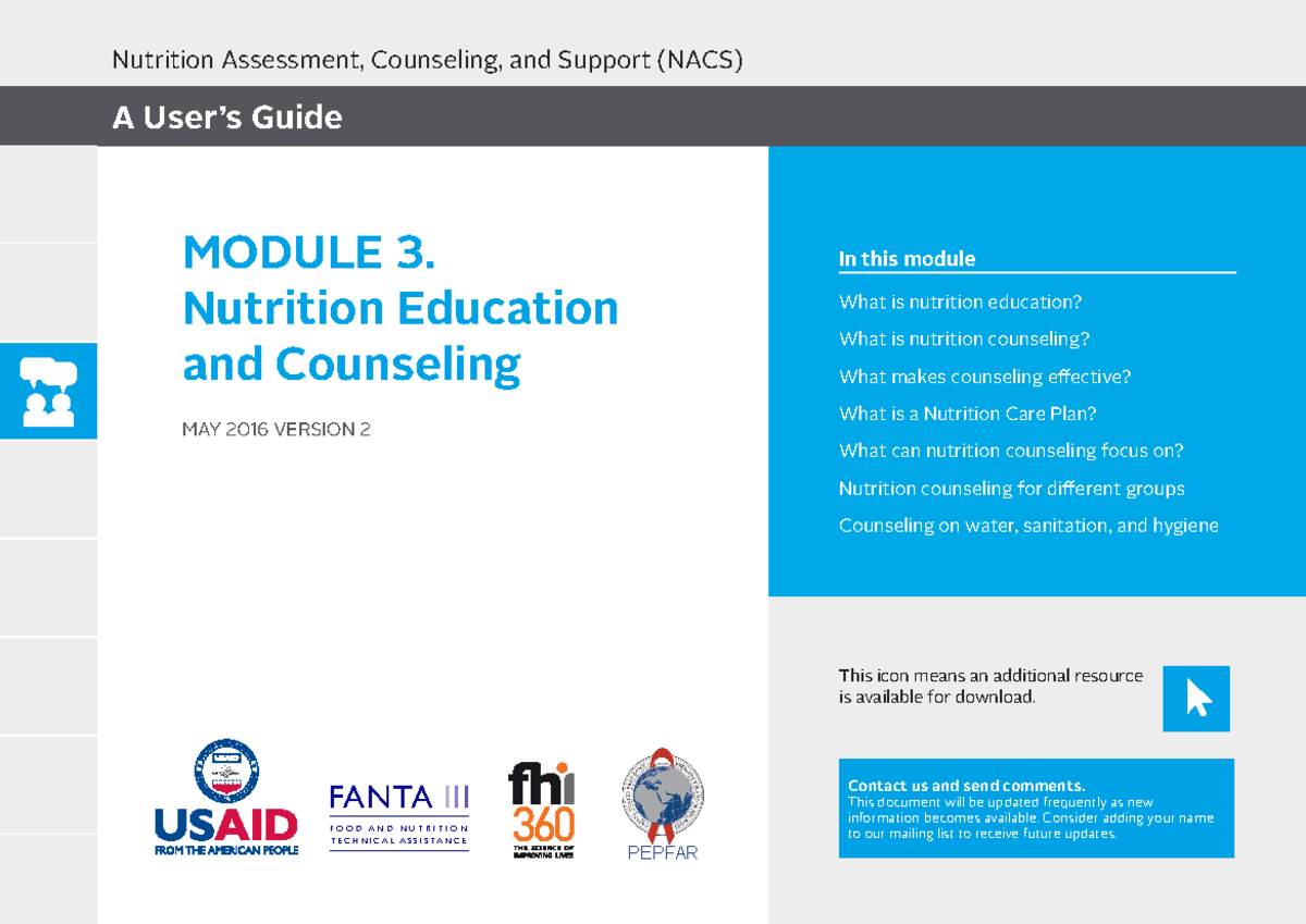 NACS Module 3 Counseling May2016 - FANTA III F O O D A N D N U T R I T ...