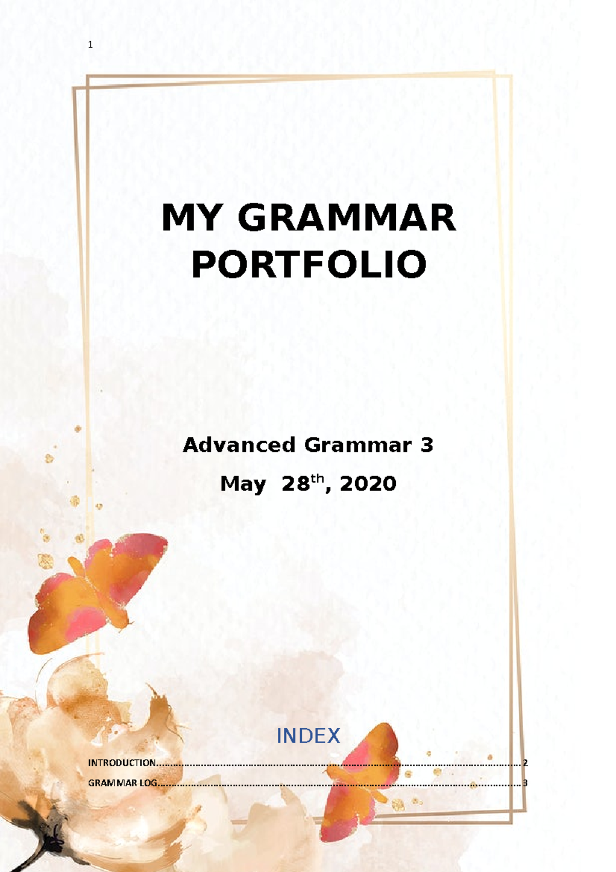 My Grammar Portfolio - MY GRAMMAR PORTFOLIO Advanced Grammar 3 May 28 ...