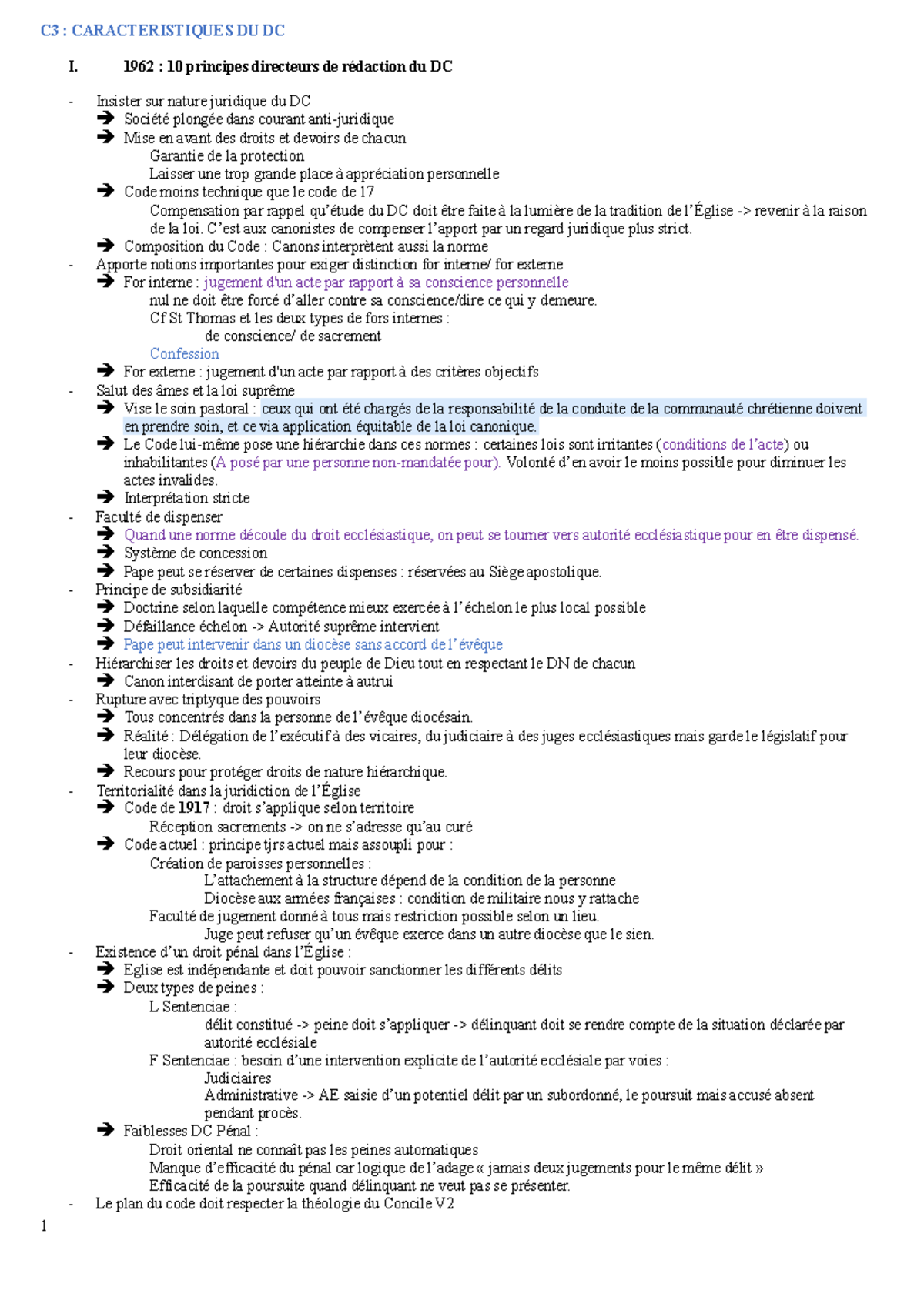 C3 DROIT CANONIQUE - C3 : CARACTERISTIQUES DU DC I. 1962 : 10 principes ...