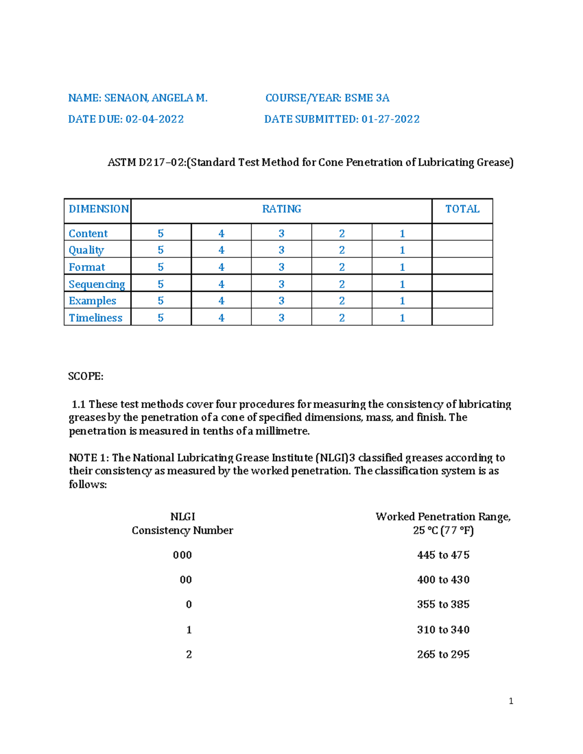 Assignment#1 MT. Senaon Angela M BSME 3A - NAME: SENAON, ANGELA M ...