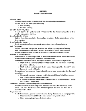CHEM 105 Module 6 - Periodic Table and Atomic Trends. All notes from ...