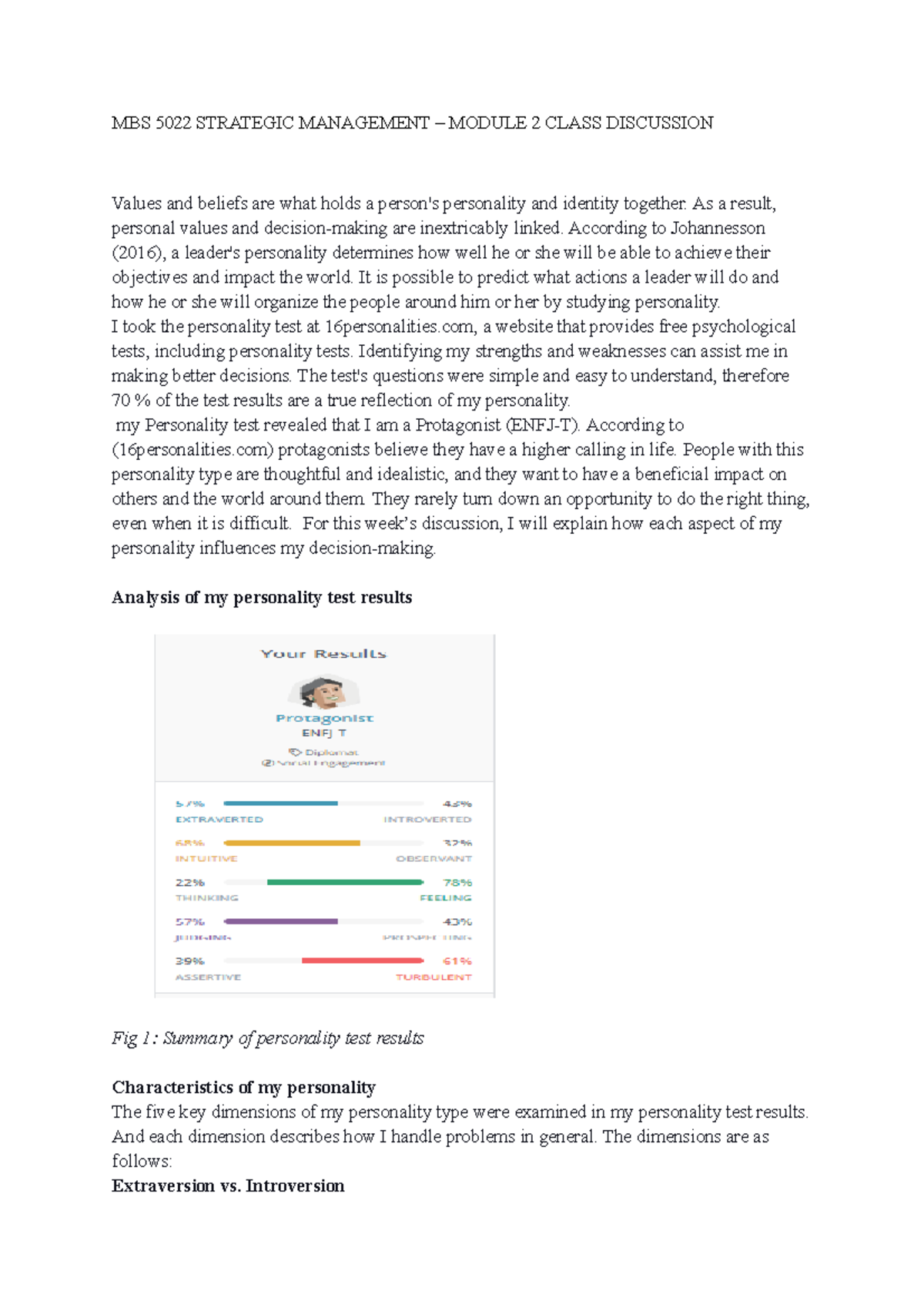 MBS5022 Module 2 discussion - MBS 5022 STRATEGIC MANAGEMENT – MODULE 2 ...