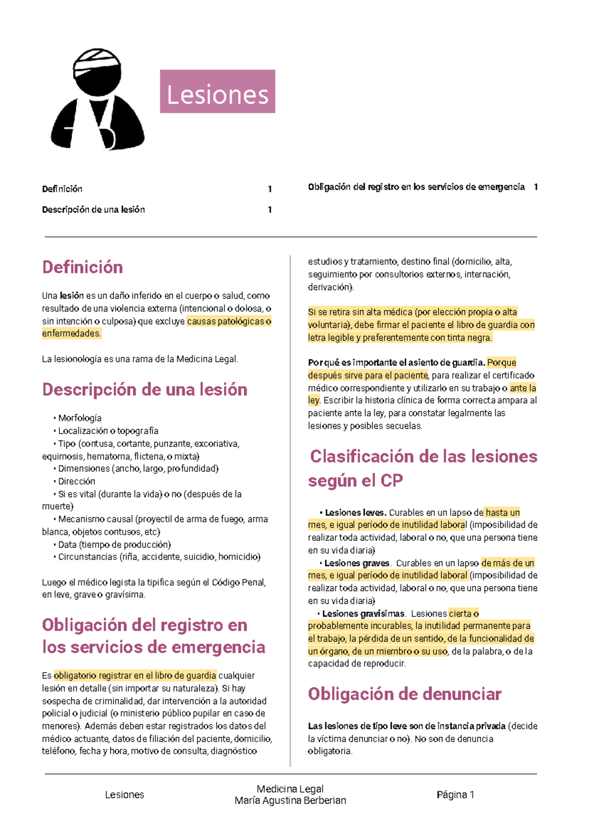 15 Lesiones Lesiones Definici n 1 Descripci n De