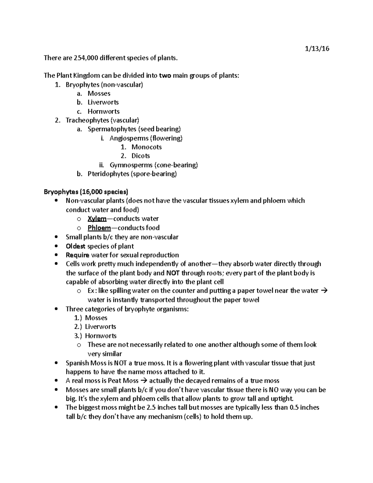 Local Flora Test 1 - Lecture notes Test 1 - There are 254,000 different ...